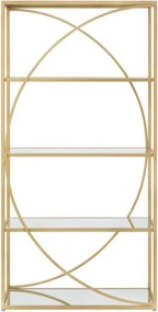 Designová knihovna Fanchon 90 cm zlatá