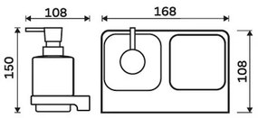 NIMCO MAC 2905831K-T-90-Nástěnný dávkovač mýdla a stojan na kartáčky MAYA 320 ml