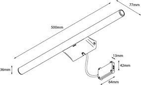 Sapho Sapho, IRENE 2 LED svítilna, 9W, 500x35x77mm, chrom, E27556CI