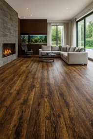 PVC podlaha - lino Toptex Cracked Oak 693D, na mieru, šíře 4m,5m, hnedá, filc, chodba / predsieň, Beauflor