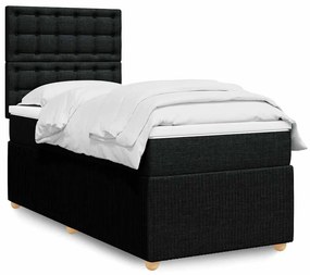 Box spring postel s matrací černá 90x200 cm textil 3291955