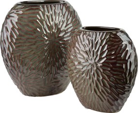 Keramická váza Yarine 26 cm fialová/zelená