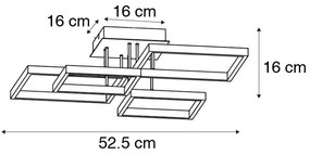 Stropní svítidlo černé vč. LED 3-stupňové stmívatelné 4-světlo - Lejo