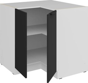 ARIA bc | dolní skříňka 90x90 DN 2F rohová s policí | 90x90 cm | bílá/černá