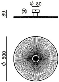 Linea Light CA024ABBEZZ Doge_S, moderní černé stropní/nástěnné svítidlo, 1x22W E27, průměr 50cm
