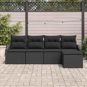 Set pohovek 5 ks Černá polyratan 3355352