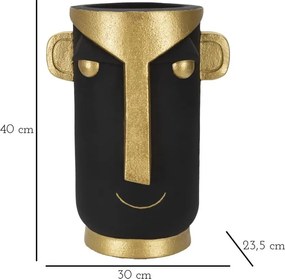 Váza Tribal 40 cm černá/zlatá
