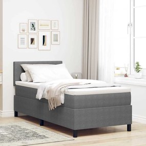 Postel s boxspringem s čelo Světle šedá a bílá 100 x 200 cm 3337499