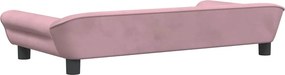 Pelíšek pro psy růžový 100 x 50 x 21 cm samet 172008
