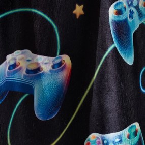 Černá/modrá dětská deka z mikroplyše 130x170 cm Gamer – Catherine Lansfield