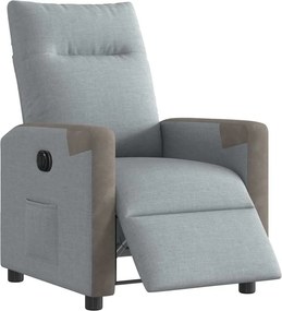 Elektrické polohovací křeslo světle šedé textil 3324080