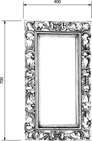 Sapho Sapho, SAMBLUNG zrcadlo v rámu, 40x70cm, zlatá, IN110