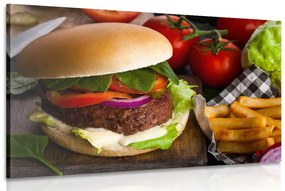 Obraz hamburger s hranolky Varianta: 60x40