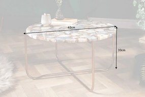Designový konferenční stolek Tristen 62 cm achát modrý