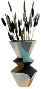 MADAM STOLTZ Dekorativní váza Terracotta 25,5 cm, modrá barva, multi barva, keramika