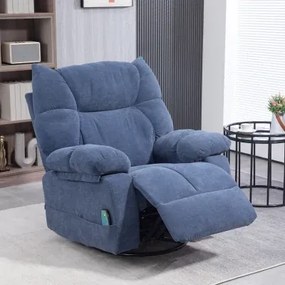 HOMCOM Relaxační křeslo s masážní funkcí, elektrické TV křeslo s vyhříváním, polohovací funkcí, otočné masážní křeslo s pružinovým systémem 700-174V9…