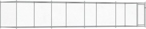 Klec pro psy s dvířky šedá 8 x 2 x 1,5 m pozinkovaná ocel 3209580