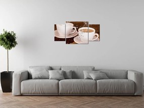 Gario Obraz s hodinami Romantika při kávě - 3 dílný Rozměry: 90 x 70 cm