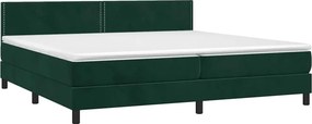 Box spring postel s matrací tmavě zelená 200x200 cm samet 3141266