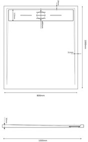Erga Almac, SMC sprchová vanička 100 x 80 x 3 cm, černá matná, ERG-GMA-AL-80100BK