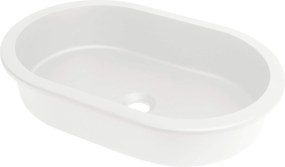 Deante Silia, granitové umývadlo na zapustenie zdola 588x390x145 mm, biela matná, DEA-CQS_AU6U