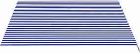 Náhradní plachta na markýzu modrá a bílá 400 x 350 cm polyesterová 311918