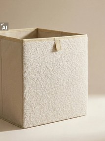 Sinsay - Skládací úložný koš s kožíškem - bílá