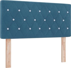 Postel s boxspringem s matrací Tmavě modrá 100 x 200 cm samet 3339090