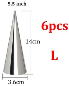 Kuchyňské nerezové kornoutky, trubičky na pečení - 6, 12 nebo 24 ks Barva: 6 ks kuželový L