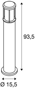SLV 230465 Otos Glas, venkovní sloupek, 1x15W E27, antracit, výška 93,5cm, IP43