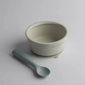 Tommee Tippee Silikonová mistička s přísavkou a lžičkou zelená