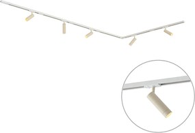 Moderní kolejnicový systém s 5 bodovými světly bílý s béžovou 1-fázový GU10 35mm - Iconic Jeana Luxe