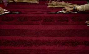 Lorena Canals bavlněný koberec 170 x 240 vínový - Early Hours