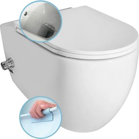 Isvea Infinity závěsná WC mísa integrovaná baterie a bidetová sprška 36,5 x 53 cm Rimless keramika bílá 10NFS9217I