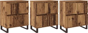 Servírovací skříň 3 ks Staré dřevo 60 x 35 x 70 cm 3394575