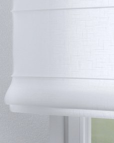 Římská roleta Torino barva bílá látka poloprůhledná, pletený vzor