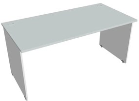 Stůl pracovní rovný 160 cm - Hobis Gate GS 1600 Dekor stolové desky: šedá, Dekor lamino podnože: bílá