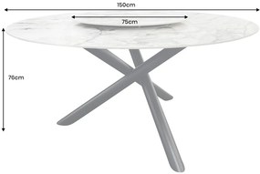 Kulatý jídelní keramický stůl Ganya 150 cm vícebarevný