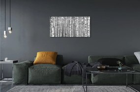 Obraz na skle Černá a bílá strom 120x60 cm