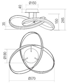 Redo 01-1874 stropní LED stmívatelné svítidlo Nucleo matně bílé, 37W, 4000K, ø57cm