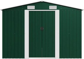 Zahradní domek 257 x 392 x 181 cm kovový zelený 143344