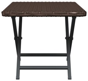 Skládací stolek hnědý 45 x 35 x 32 cm polyratan - Default Title