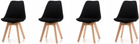 Bestent Sada sametových židlí skandinávský styl BLACK Glamor 3+1 ZDARMA