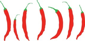 Chilli papričky - samolepka na zeď
