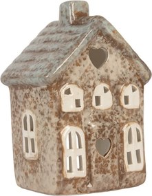 Zelený keramický domek na čajovou svíčku Lamont - 9*6*13 cm