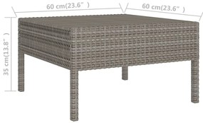vidaXL Marketos 9dílná zahradní sedací souprava s poduškami polyratan šedá