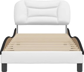 Rám postele bez matrace Hvar bílý a černý 90x190 cm umělá kůže 3207973