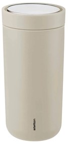 Stelton Nerezový termohrnek To Go Click Soft Sand 400 ml, krémová barva, kov, plast