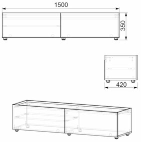 Vomaks RTV stolek MG-6 TV Barva: dub sonoma