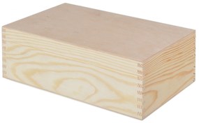 Dřevěná krabička s víkem - 30 x 20 x 10 cm, přírodní